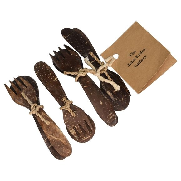 John Erdos Gallery | Dining | Handmade Coconut Shells Fork And Spoon ...